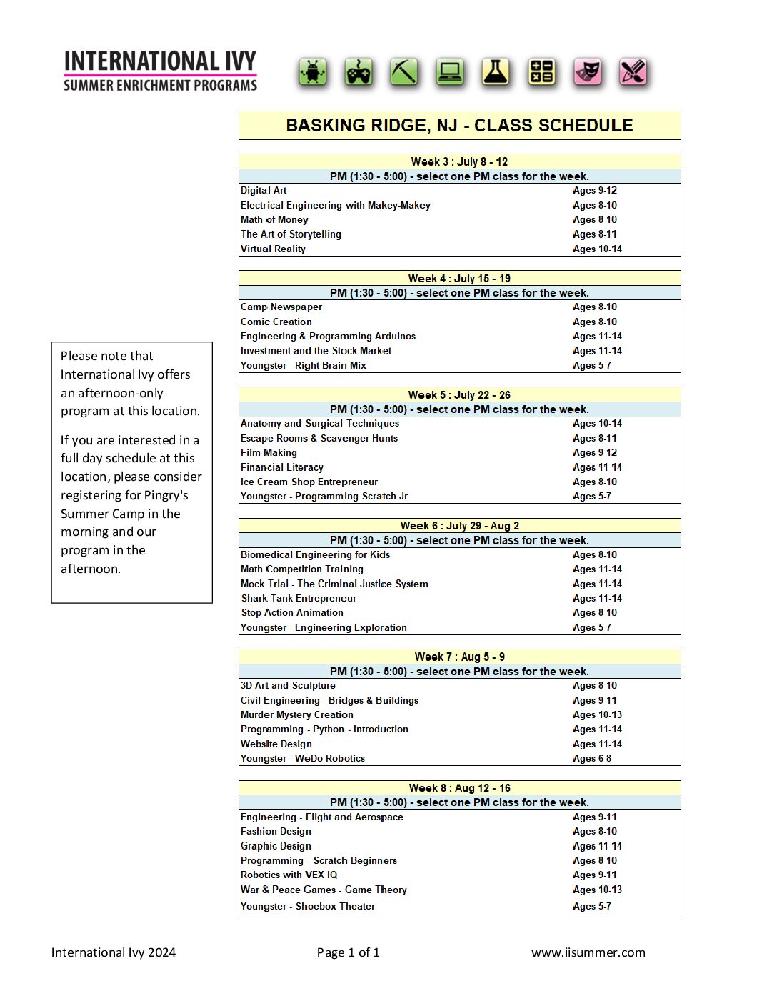International Ivy Camps - Basking Ridge | Pingry Summer
